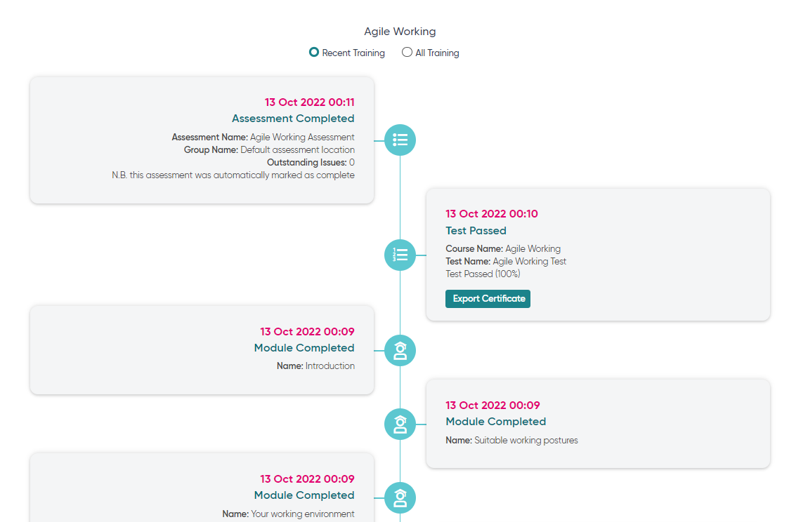 Viewing Your Training Timeline – WorkRite